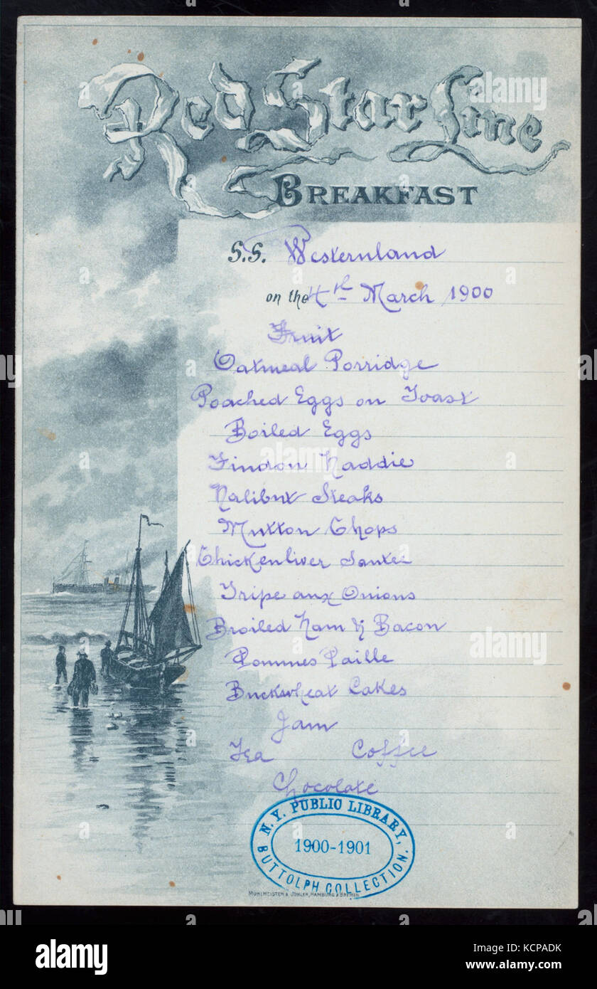 This historical photograph captures a breakfast event on board the Red ...