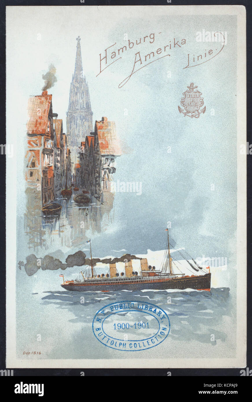 DINNER (held by) HAMBURG AMERIKA LINIE (at) EN ROUTE ABOARD ...