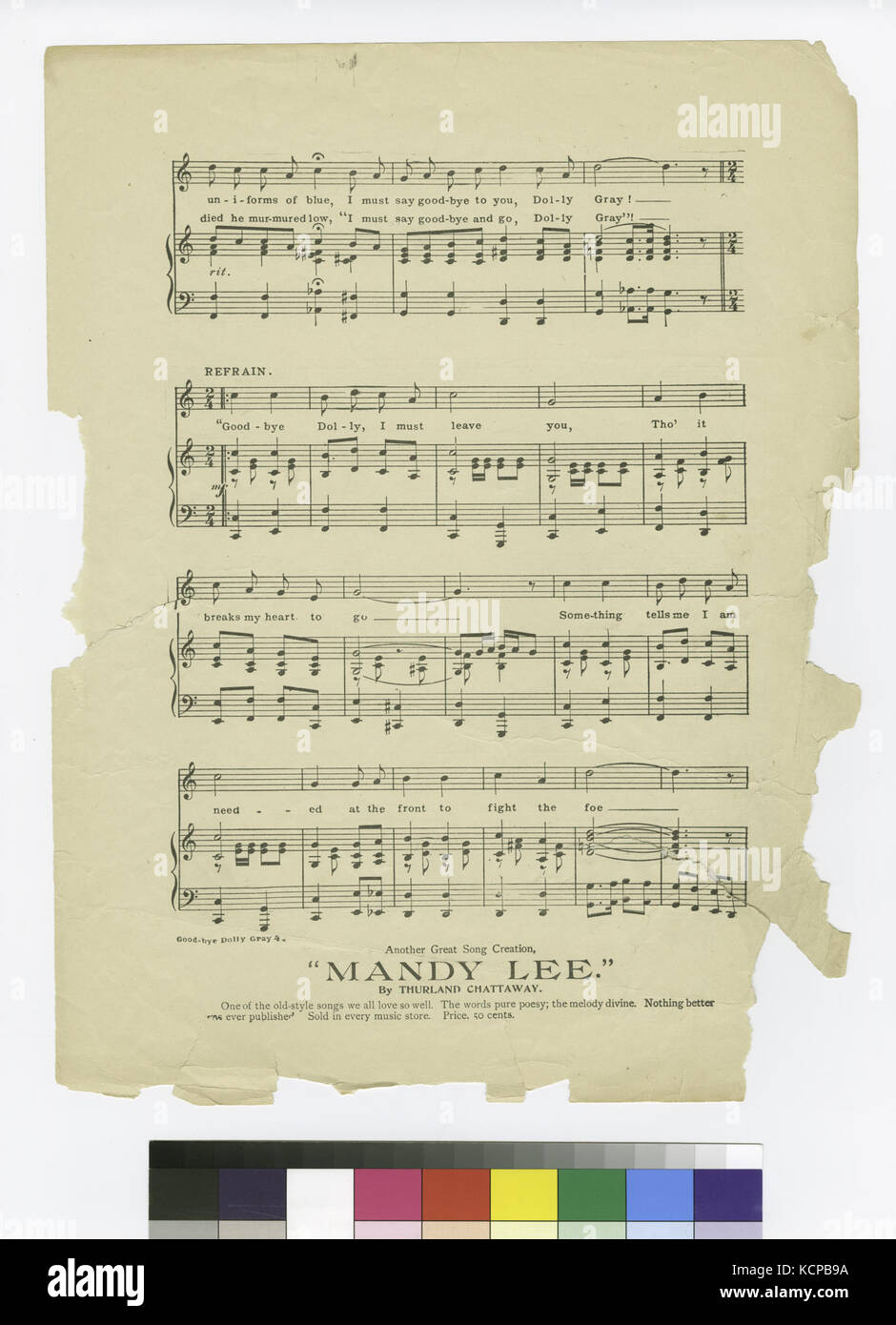 'Good Bye Dolly Gray' is a popular song from the late 19th century ...