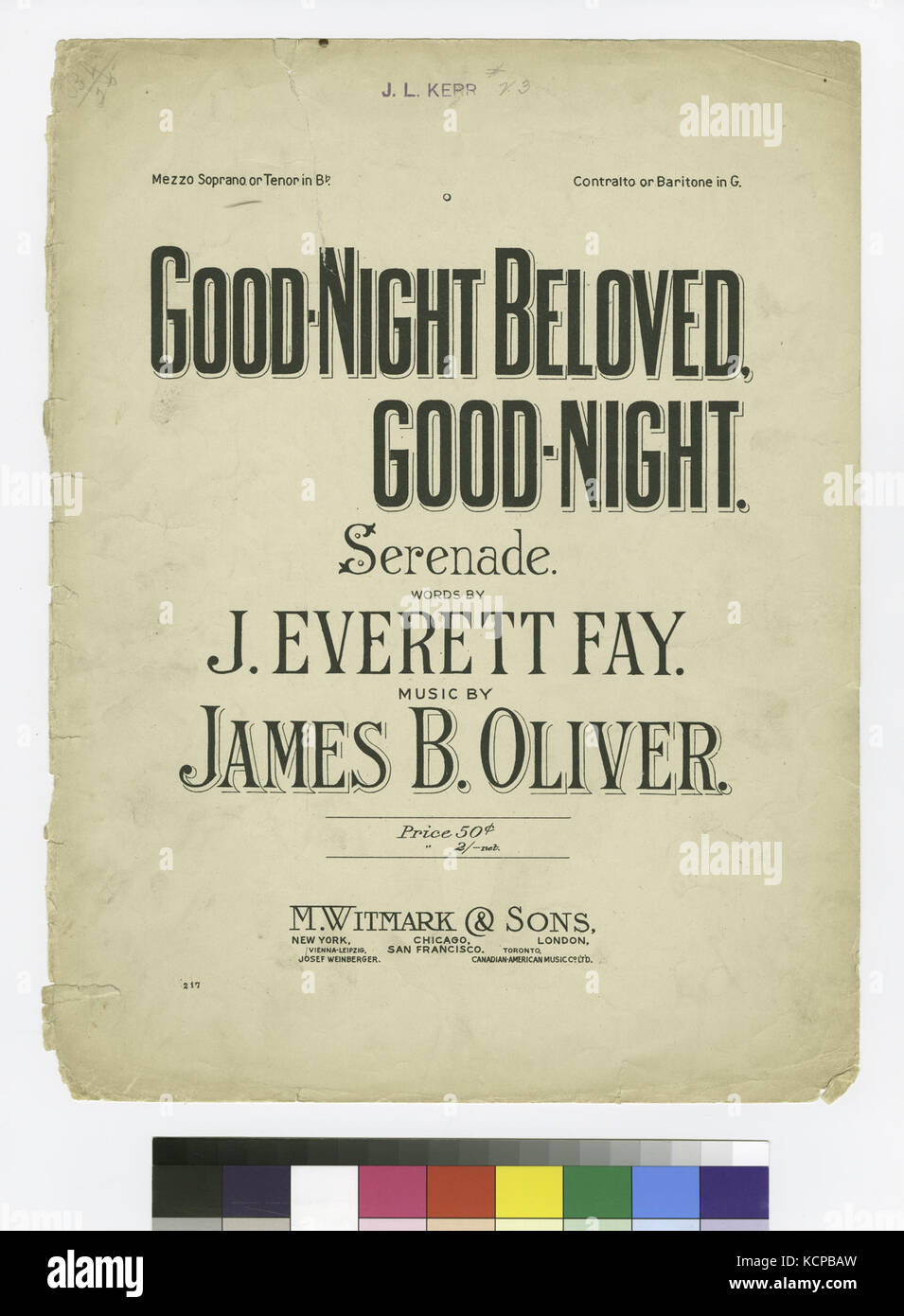 An image from the NYPL collection, depicting the phrase 'Good night ...