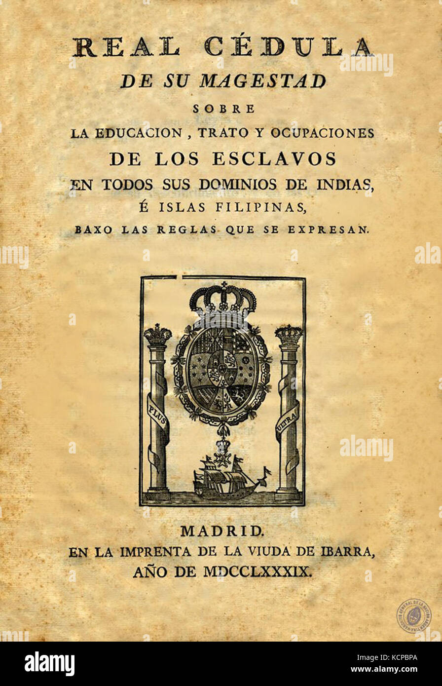 Cedula espanola indias 1789 Stock Photo - Alamy