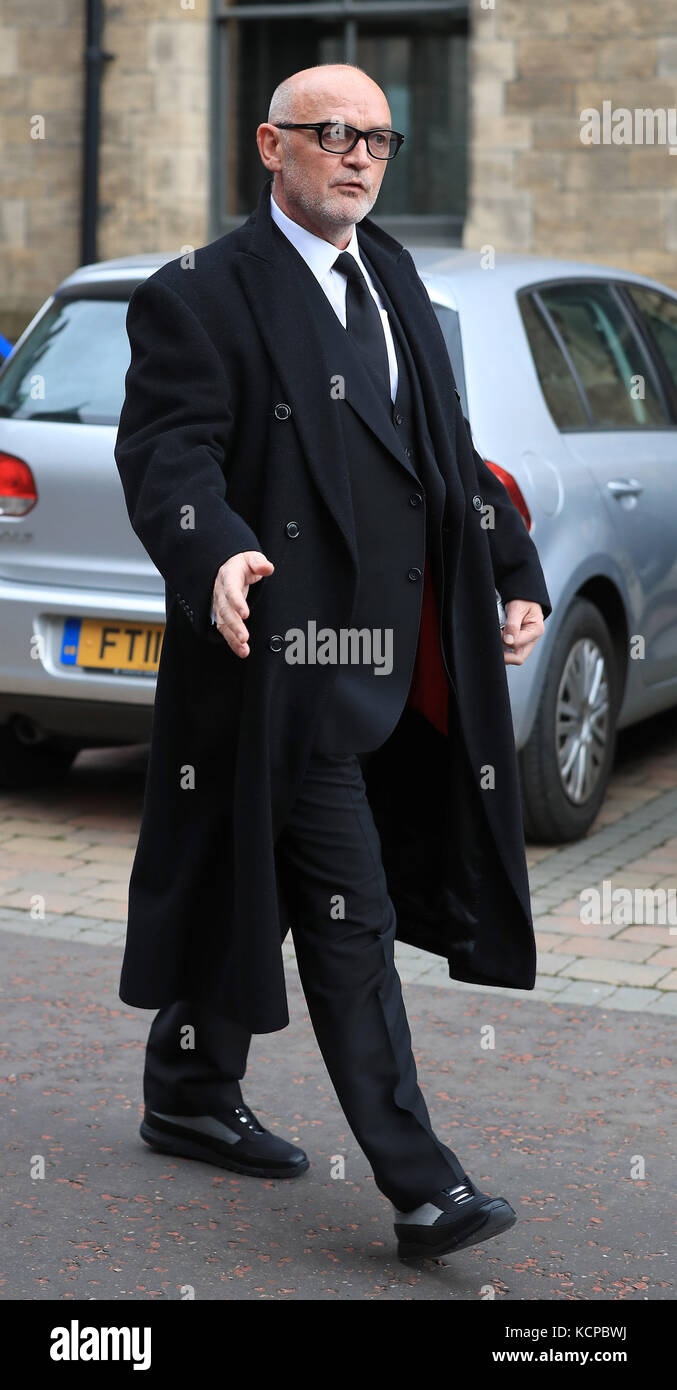 Connor McIntyre leaving Salford Cathedral after the funeral service of ...