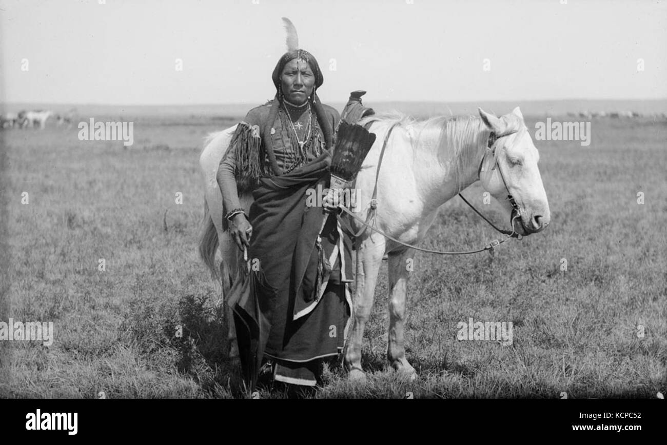 This image represents Ako, a Comanche warrior, riding a horse. The ...