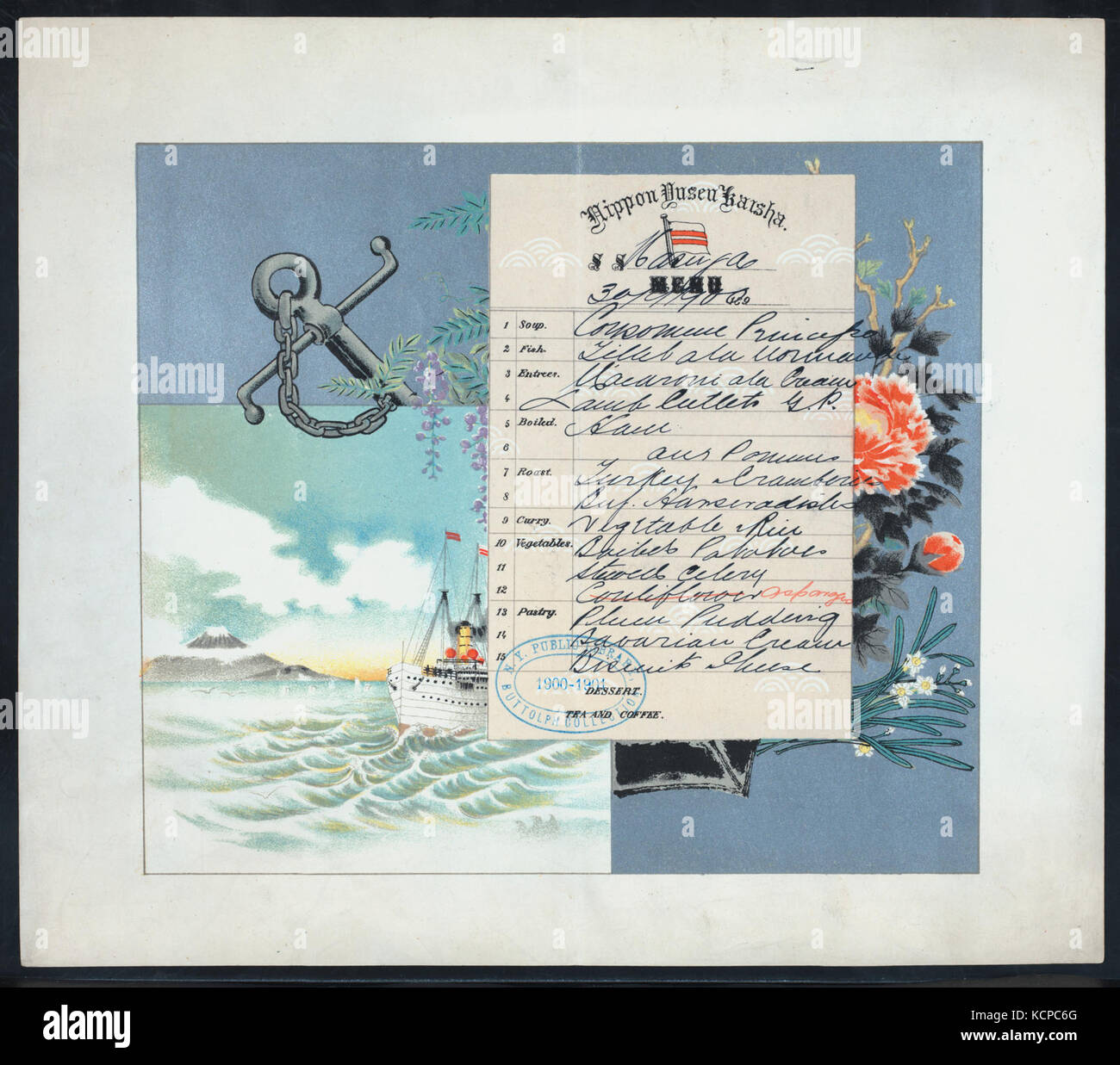 DINNER (held by) NIPPON YUSEN KAISHA S.S.NASUGA (at) EN ROUTE (SS ...