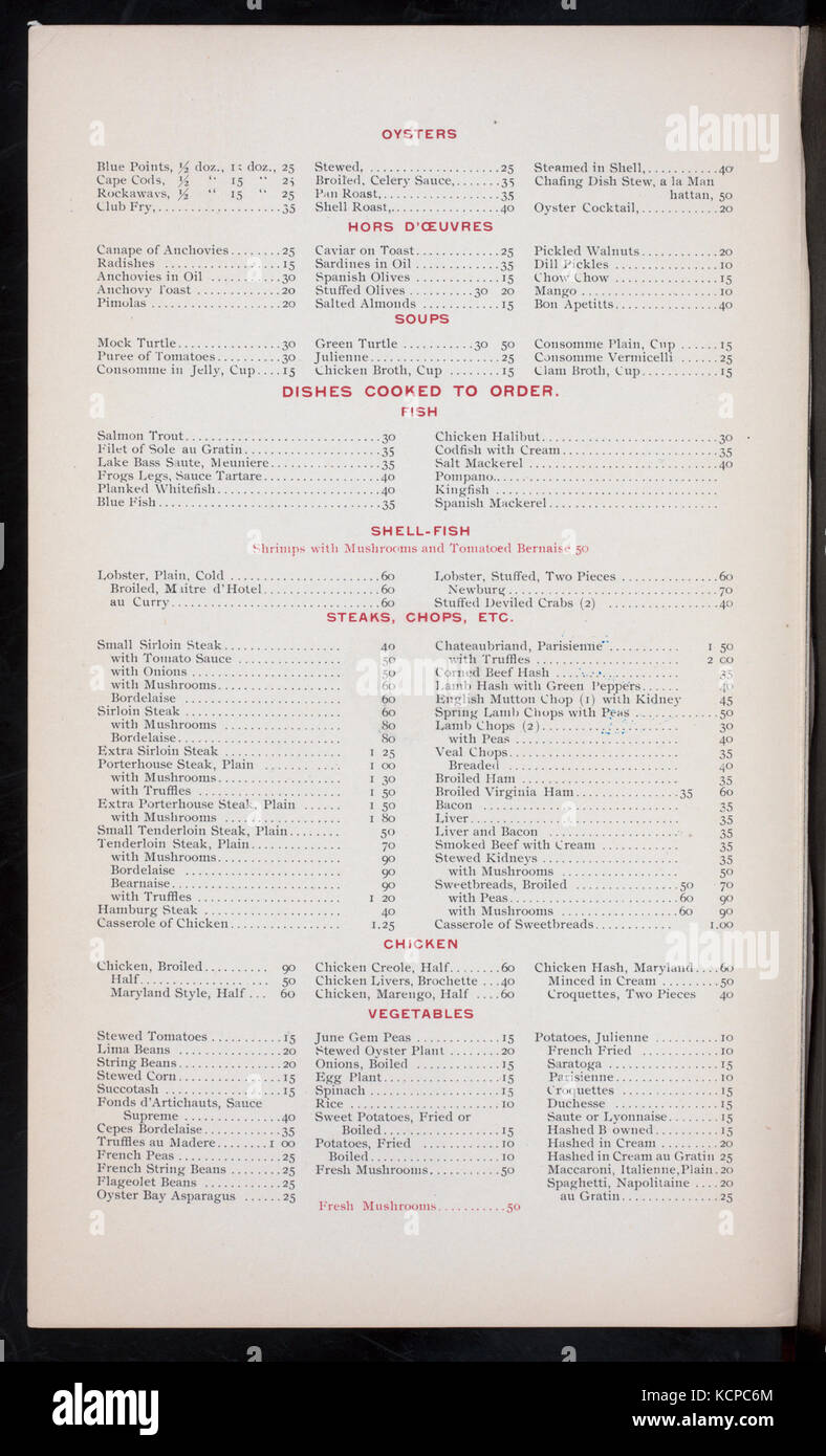 DAILY MENU (held by) CENTURY CLUB (at) CLEVELAND. OHIO (CLUB) (NYPL ...