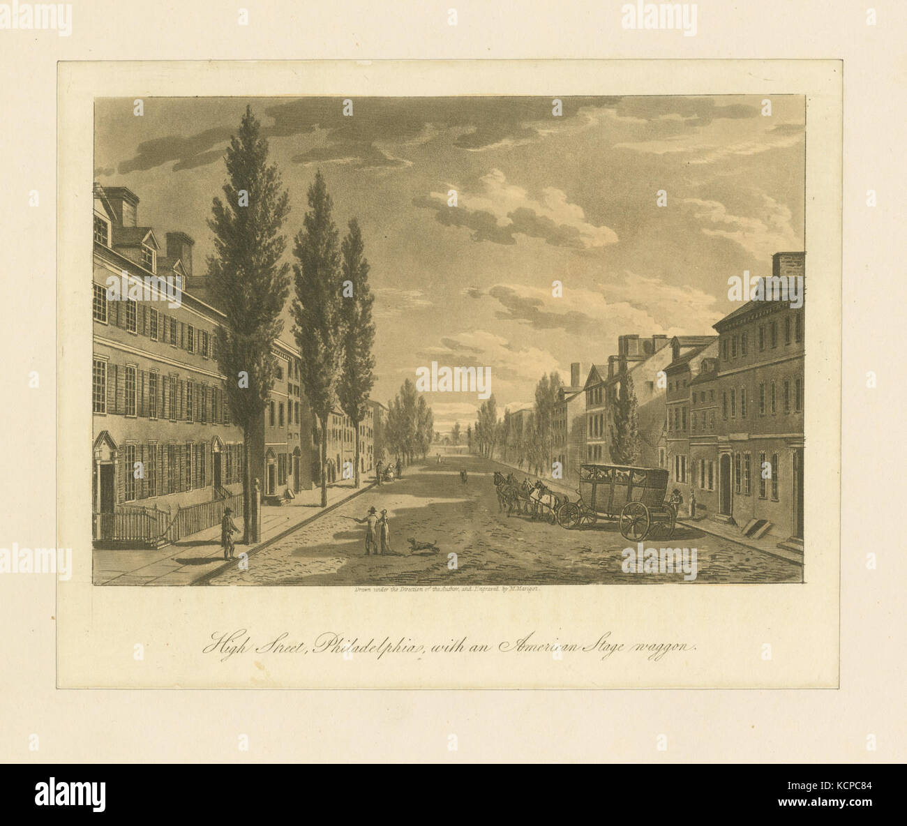 High Street, Philadelphia, with an American stage waggon (NYPL ...