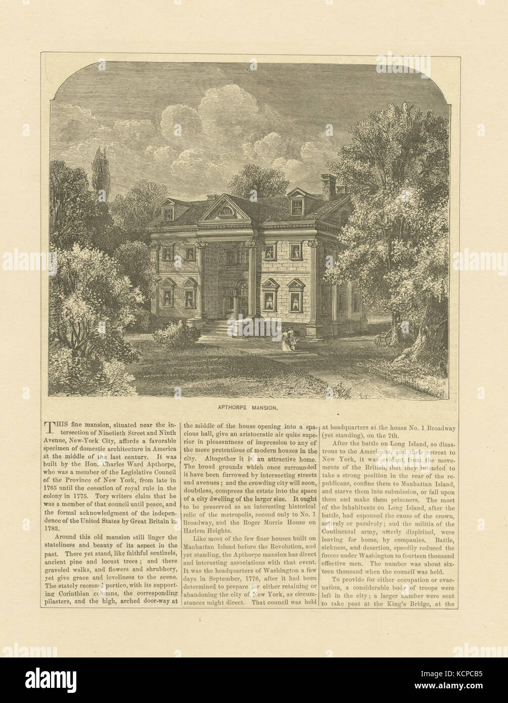 Apthorpe mansion (NYPL b13512822 422044 Stock Photo - Alamy