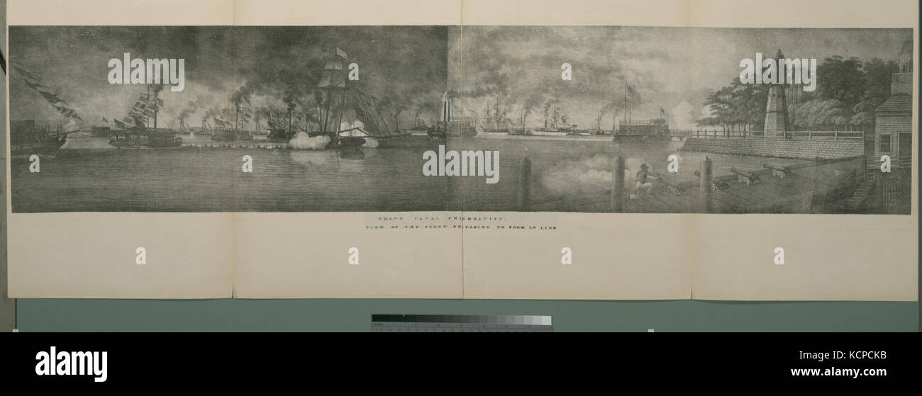 Grand canal celebration, view of the fleet preparing to form into line ...