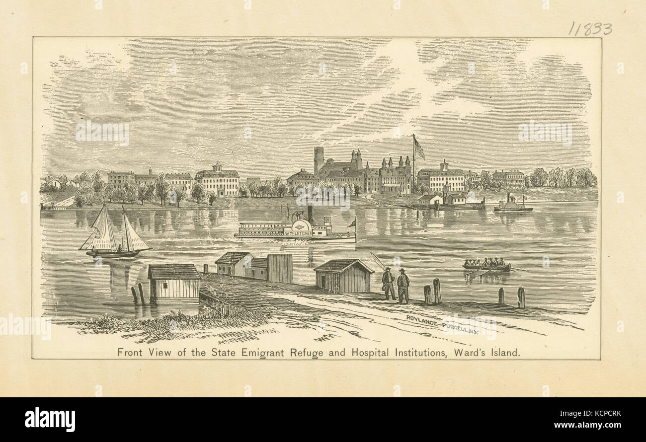 A historical front view of the State Emigrant Refuge and hospital ...