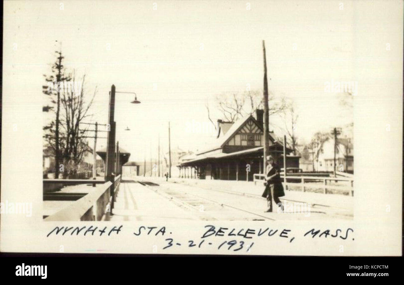 Bellevue station postcard, March 1931 Stock Photo - Alamy
