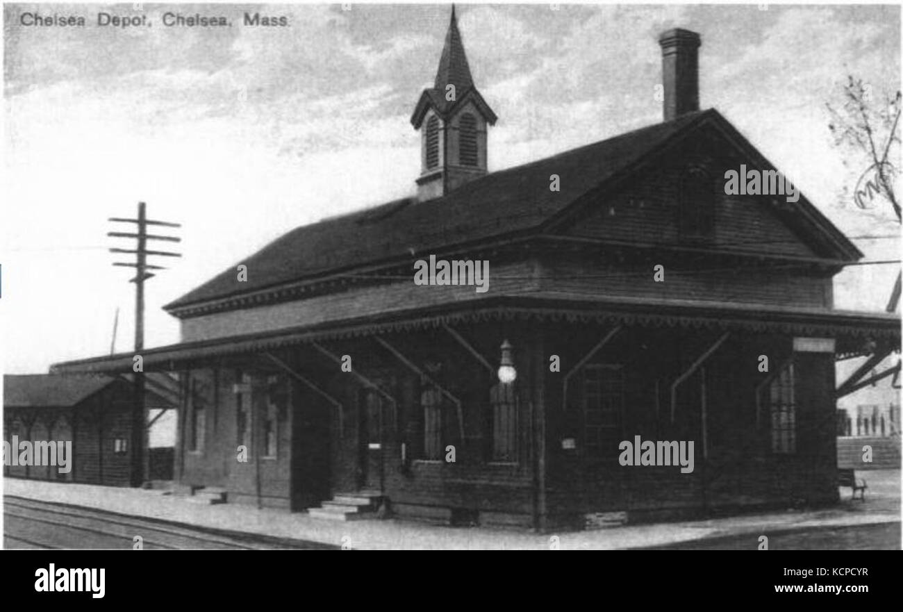 This postcard depicts Chelsea Station, likely a historical or ...