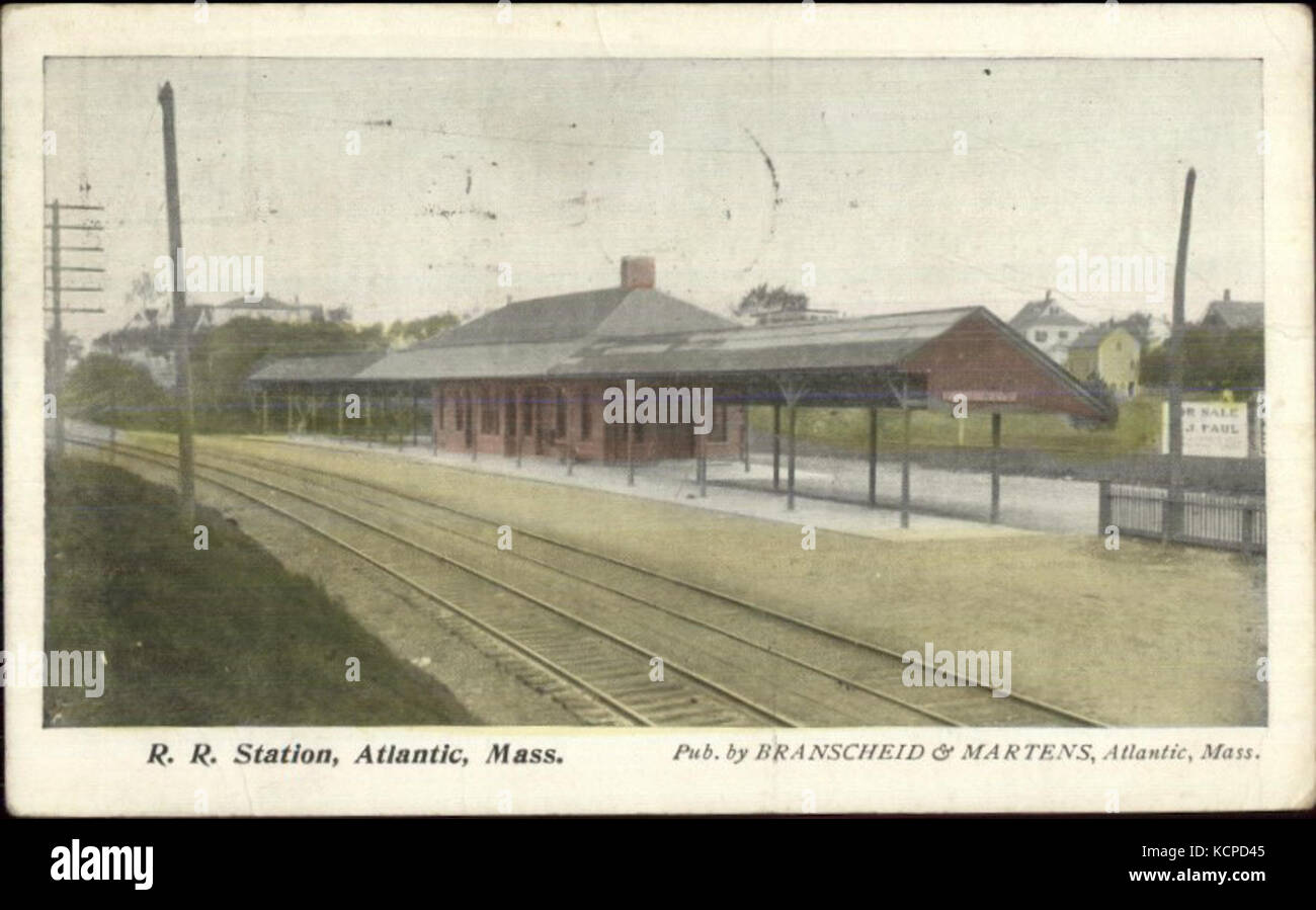 Atlantic station 1911 postcard Stock Photo - Alamy