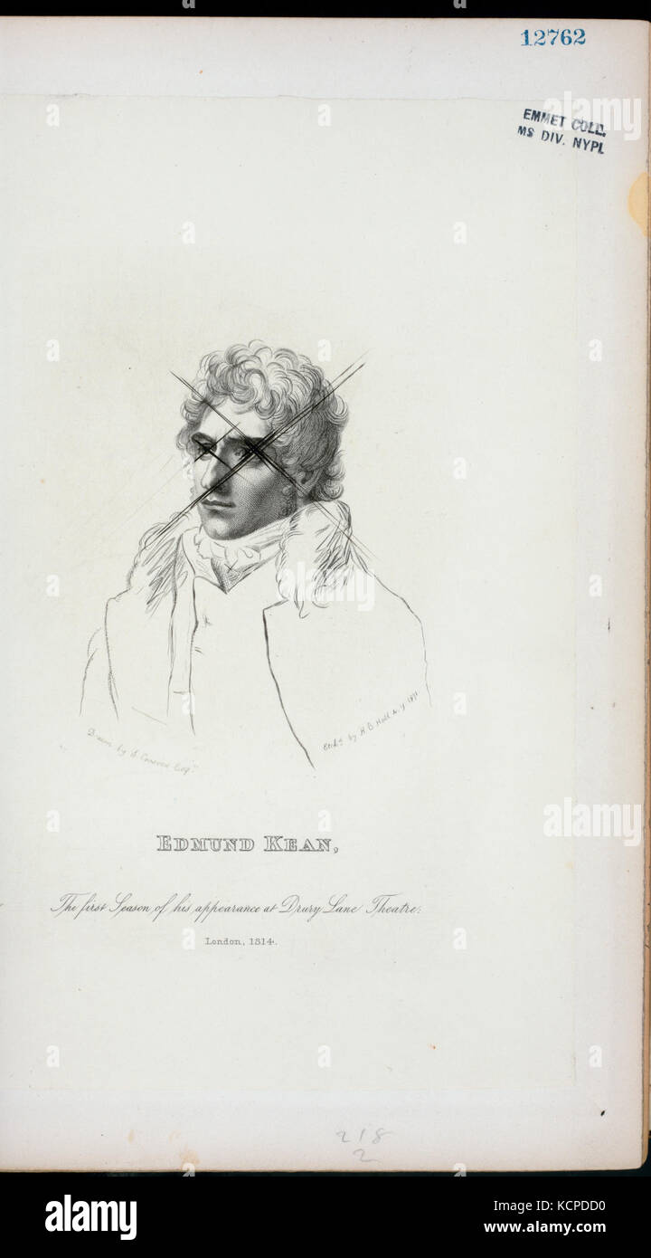 This historical reference pertains to Edmund Kean's debut performance ...