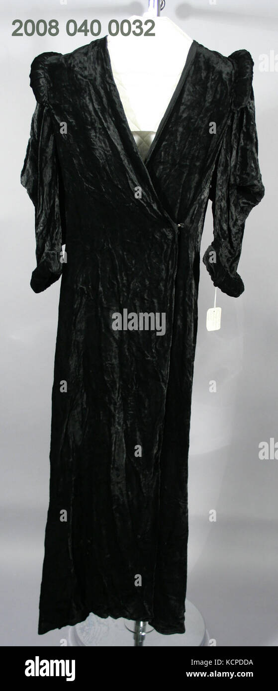 Black Rayon Plush Dressing Gown Stock Photo - Alamy