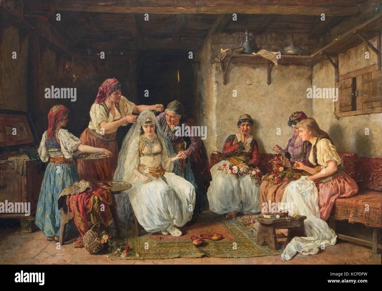 Decorating of the Bride Stock Photo - Alamy