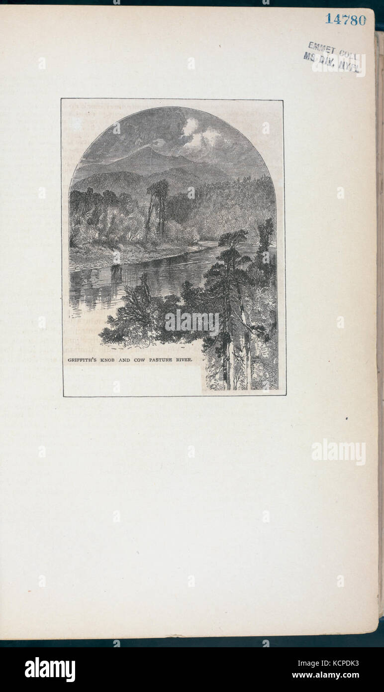 A historical photograph or map showing Griffith’s Knob and Cow Pasture ...