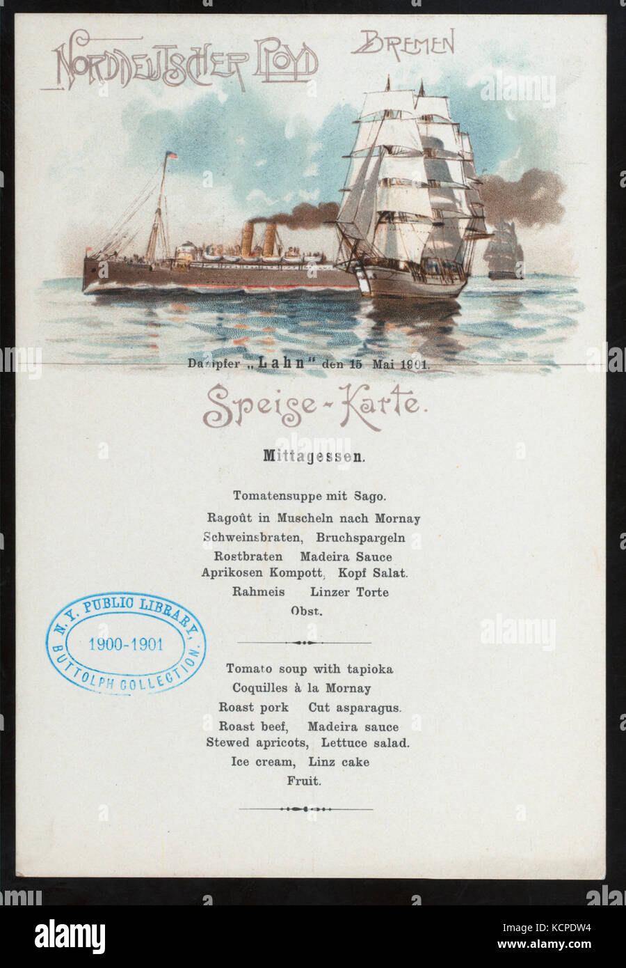 This image depicts a dinner hosted by Norddeutscher Lloyd Bremen aboard ...
