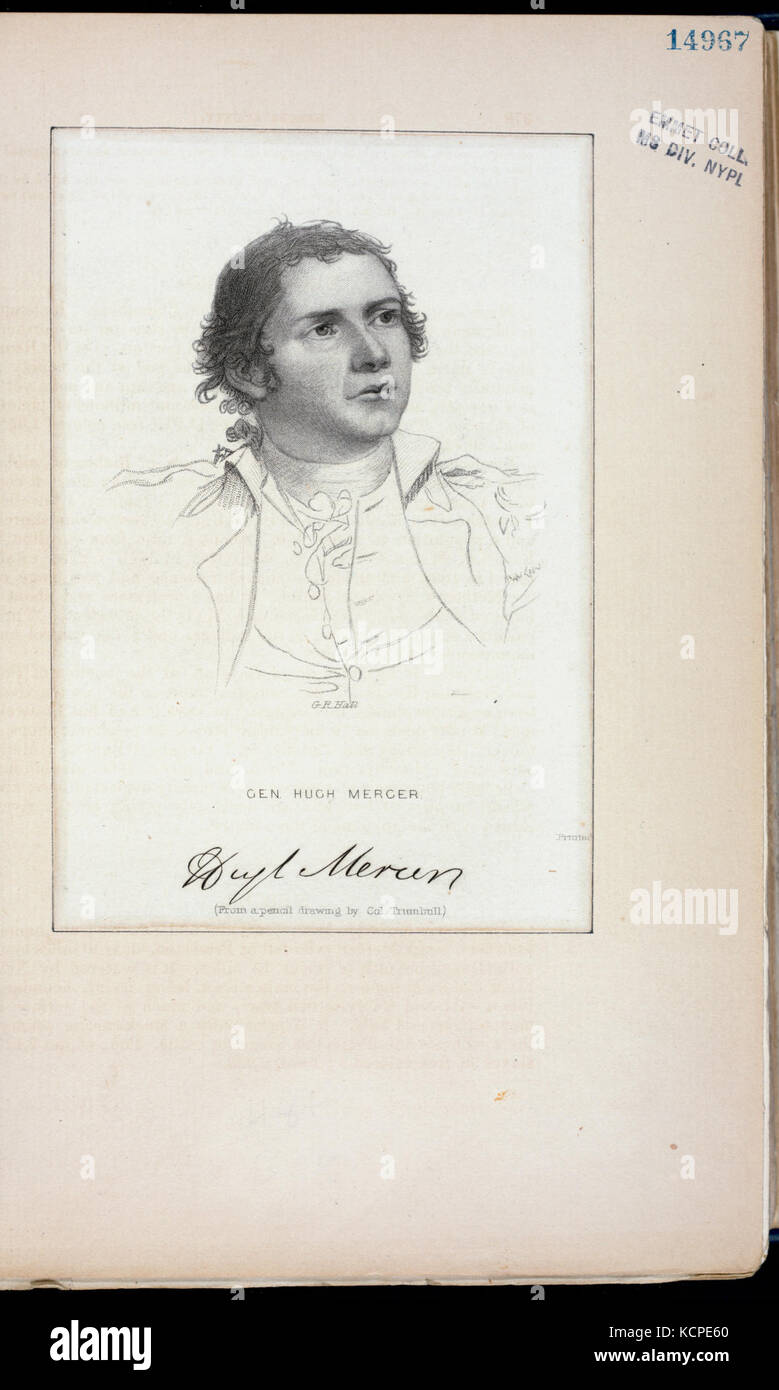 This image features General Hugh Mercer, a significant figure in the ...