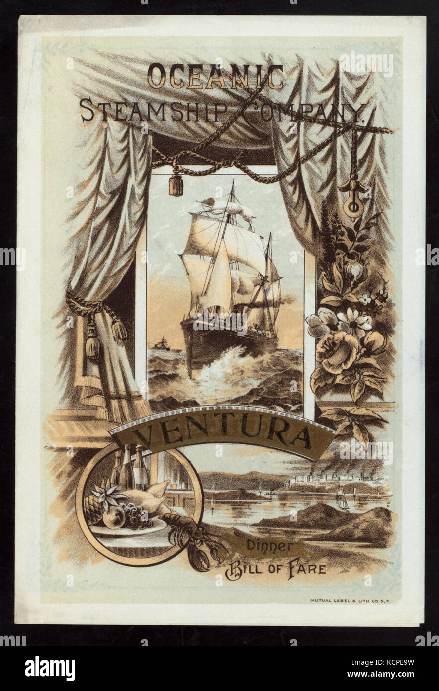 DINNER (held by) OCEANIC STEAMSHIP CO. VENTURA (at) EN ROUTE (SS) (NYPL Hades 276630 471694 ...
