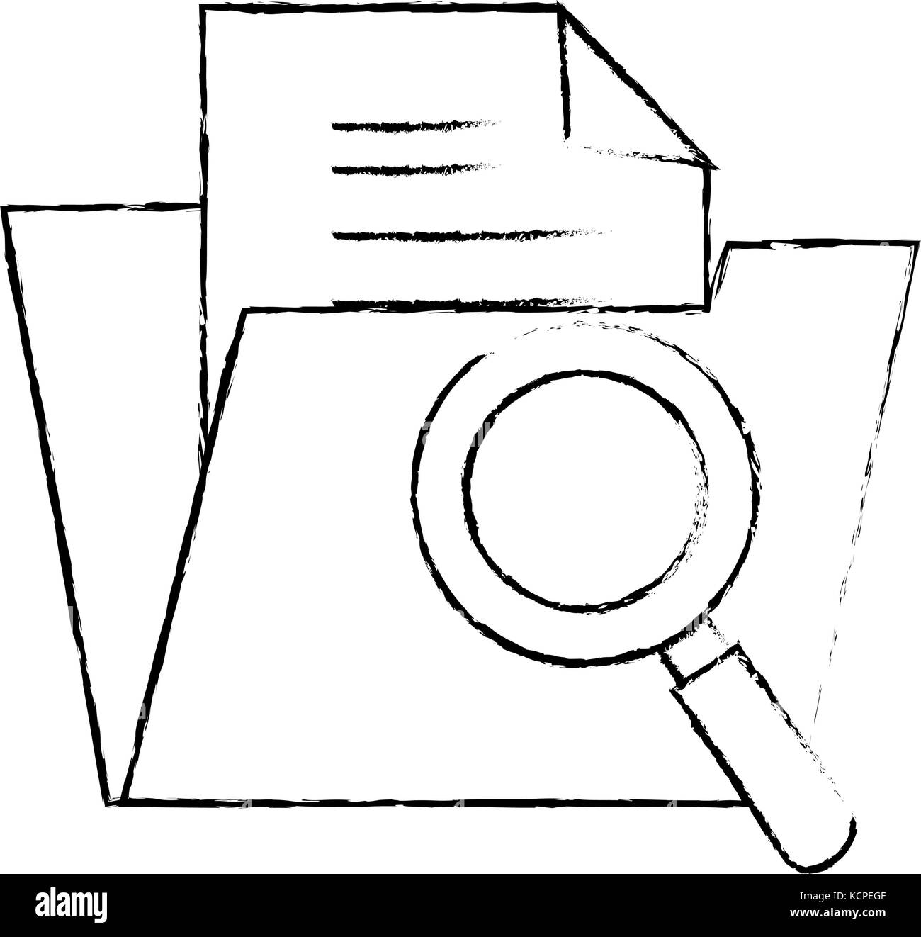 folder document with magnifying glass vector illustration design Stock ...