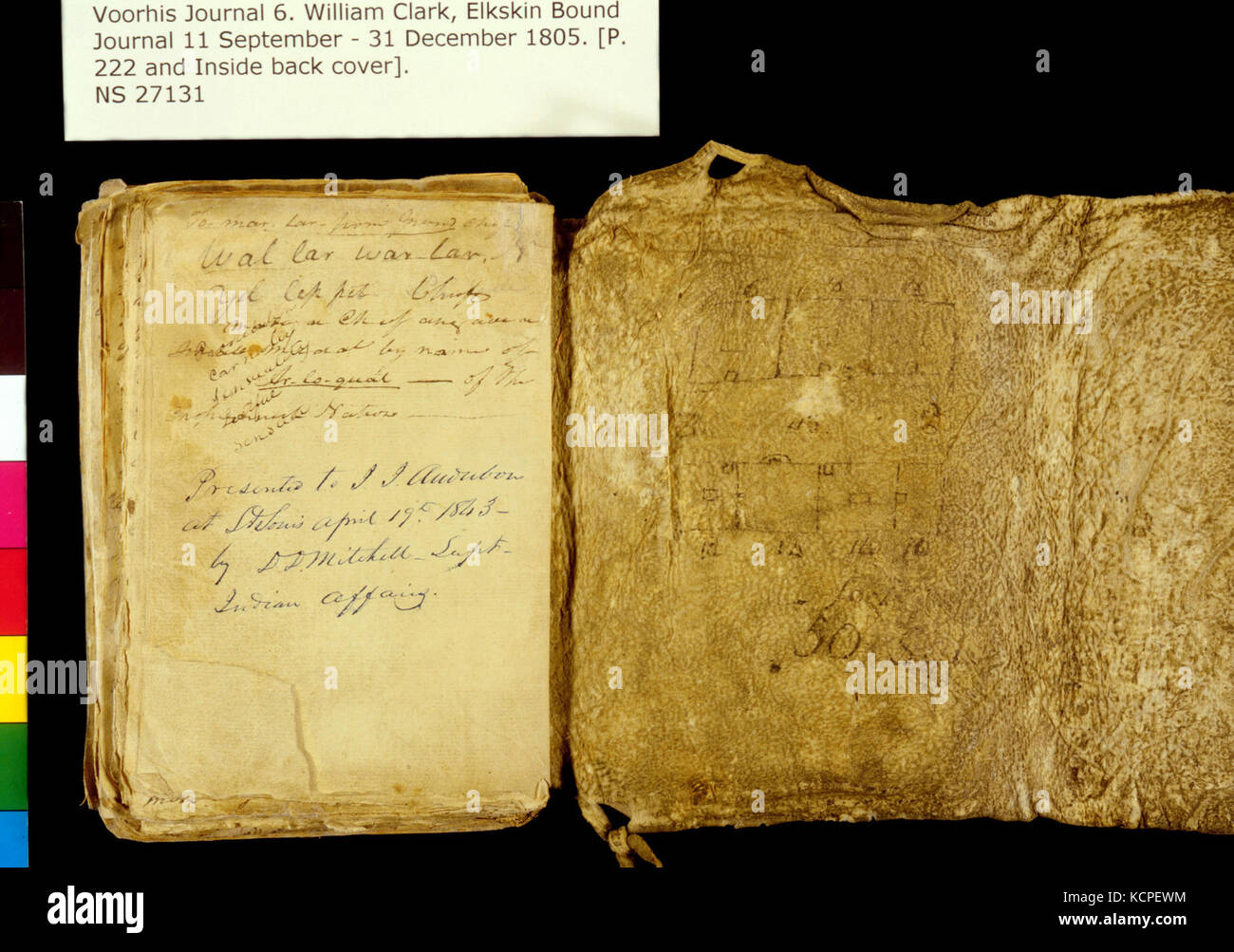 Clark Family Collection Volume 6. Elkskin Journal, page 222 and inside ...