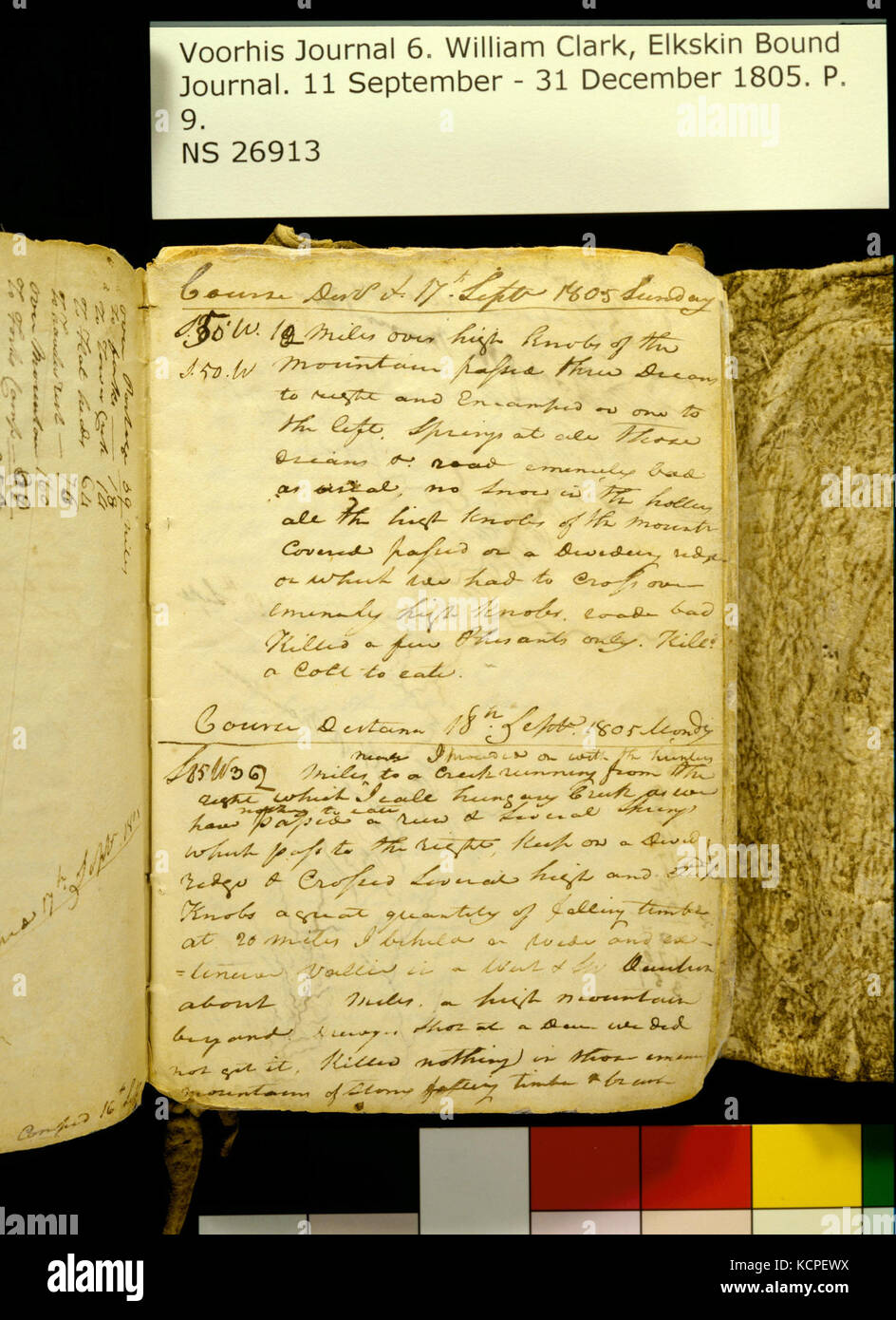 Clark Family Collection Volume 6. Elkskin Journal, page 9, September 17 ...