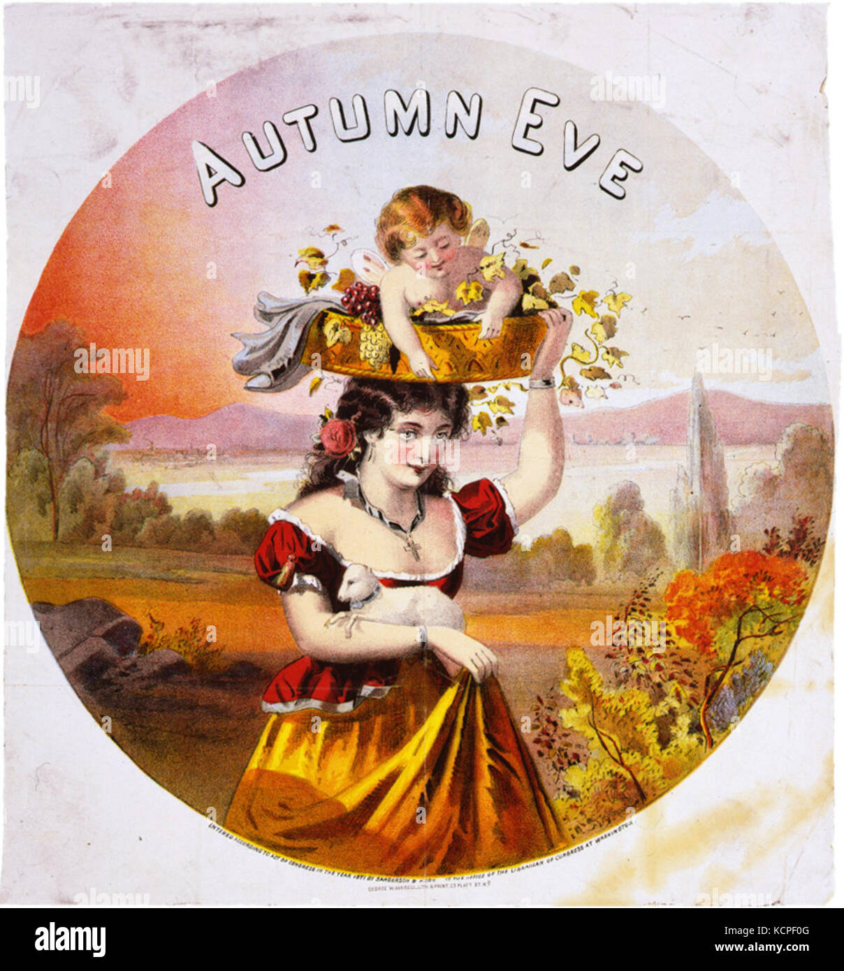 Autumn Eve, tobacco label, 1871 Stock Photo - Alamy