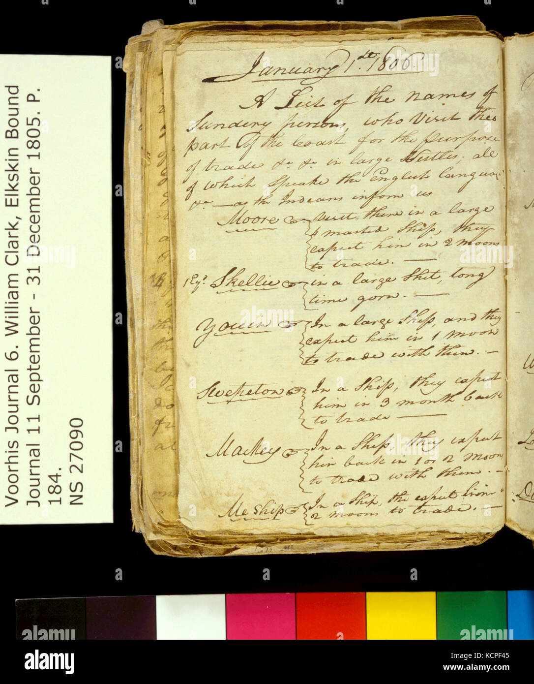 Clark Family Collection Volume 6. Elkskin Journal, page 184, January 1 ...