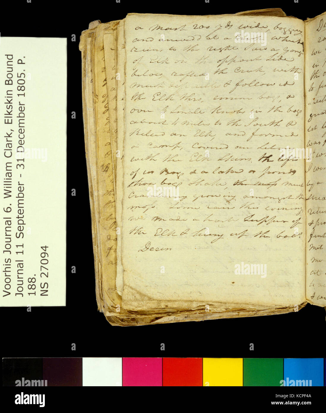 Clark Family Collection Volume 6. Elkskin Journal, page 188, December 8 ...