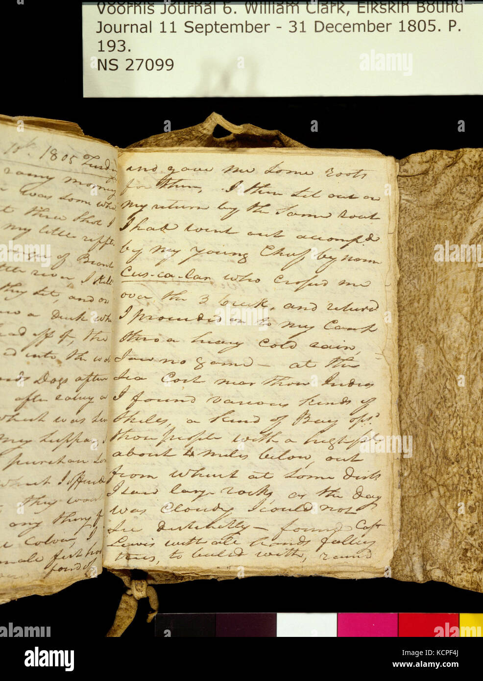 An entry from the Clark Family Collection, documenting a journal entry ...