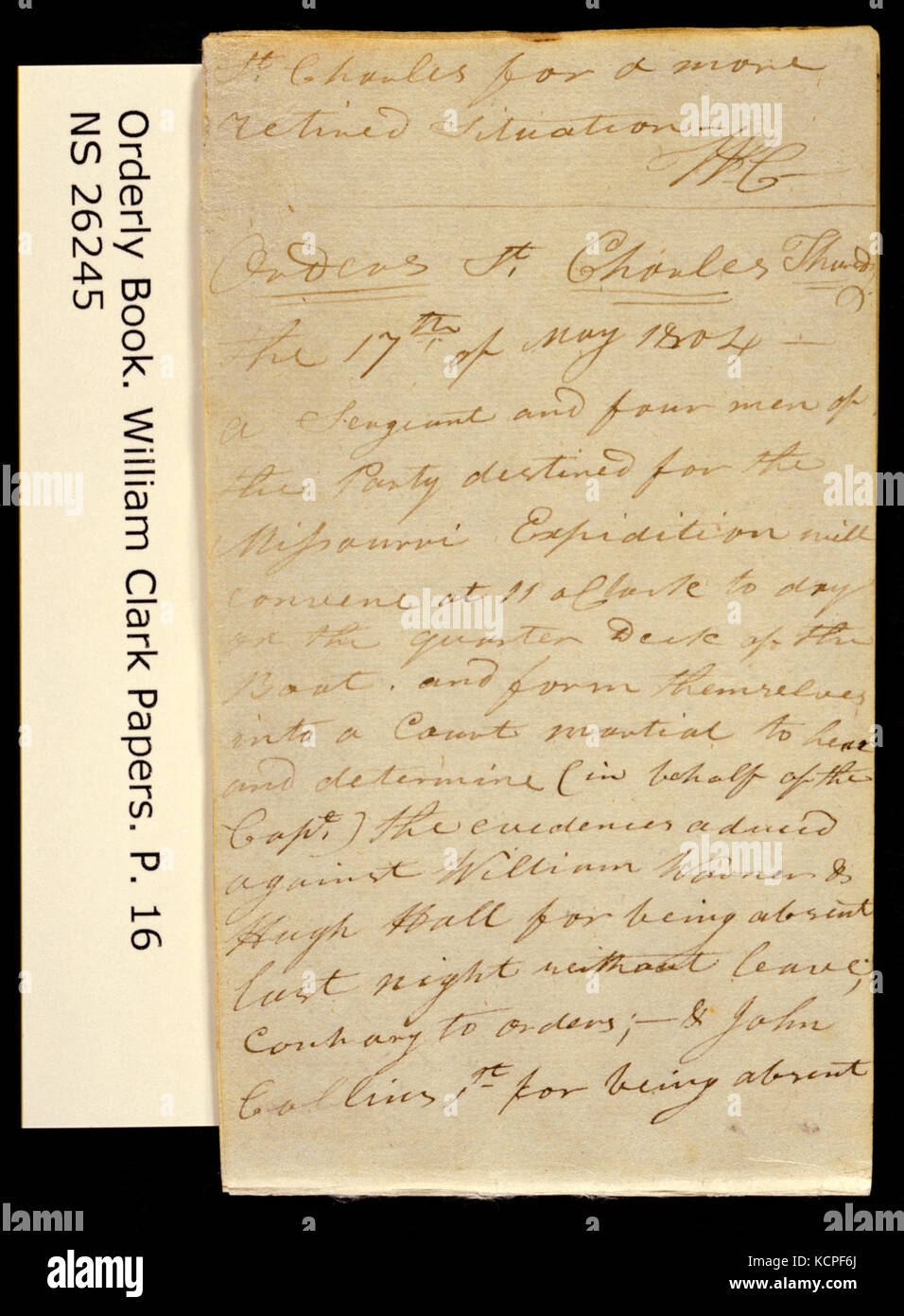 Clark Family Collection Volume 20. Orderly book, page 16, May 17, 1804 ...