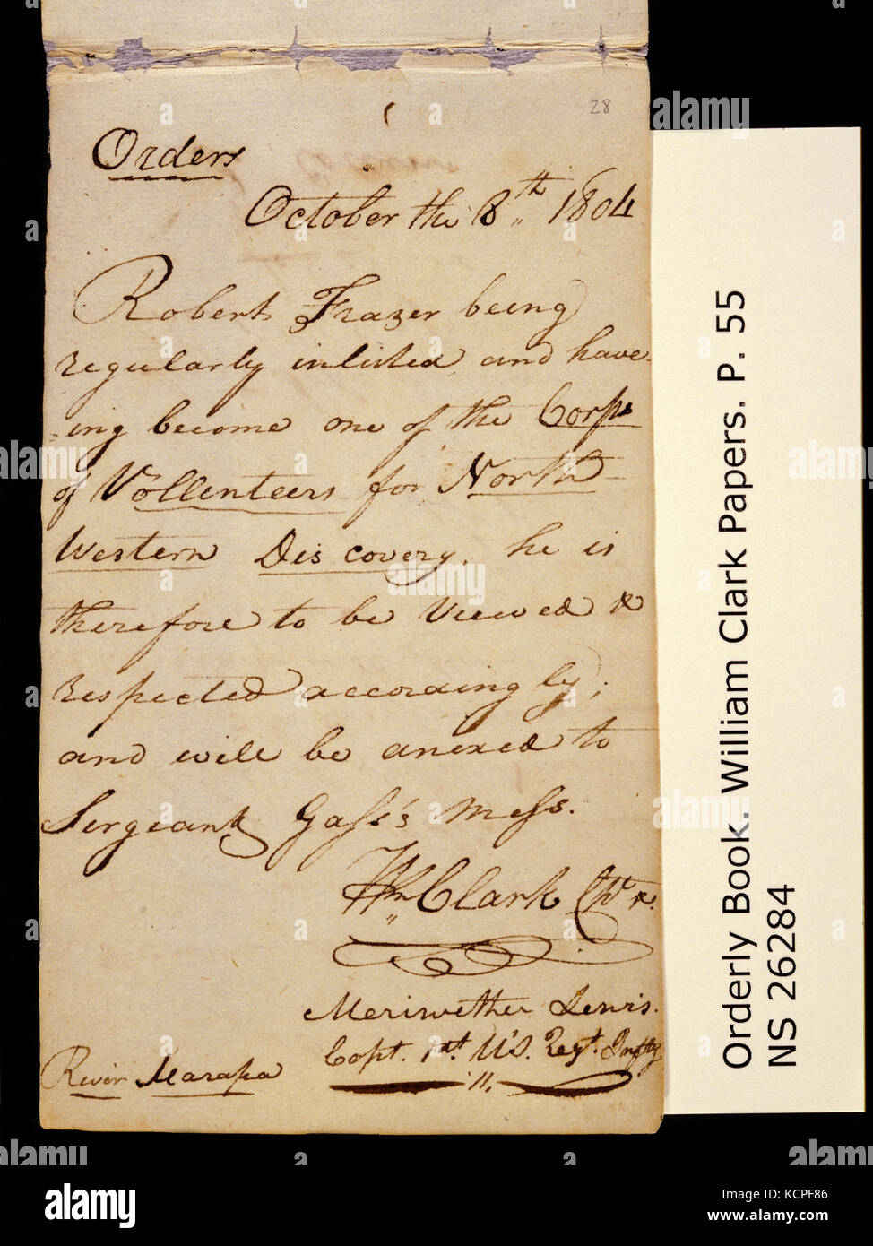 Clark Family Collection Volume 20. Orderly book, page 55, October 8 ...