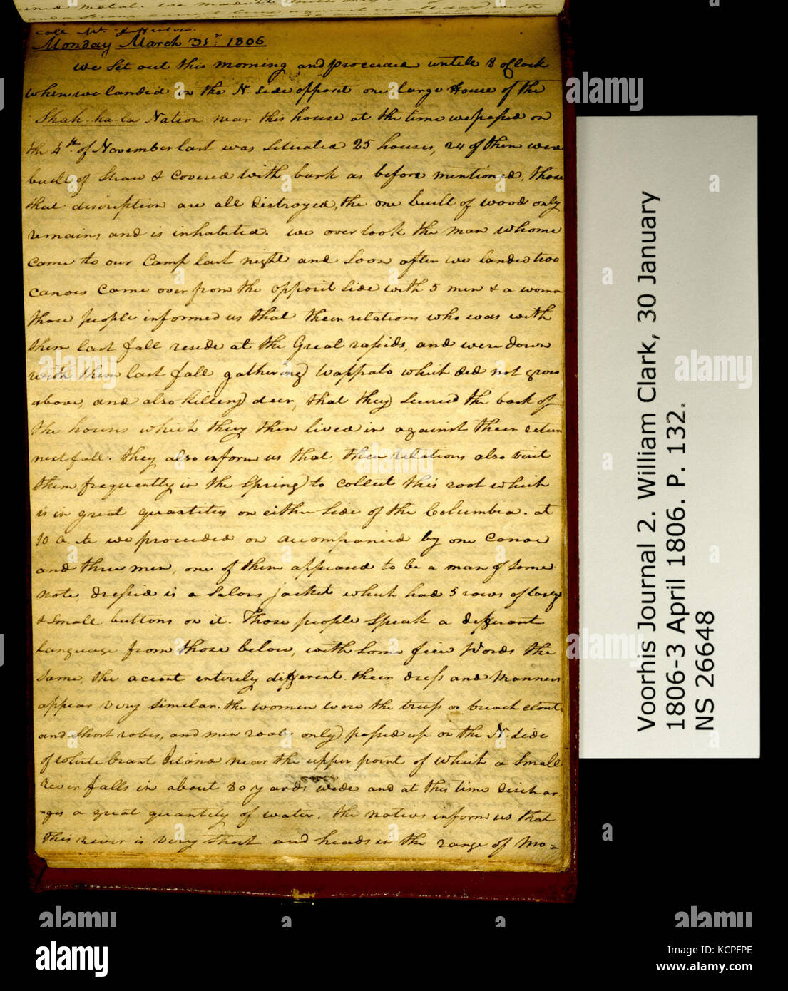 Journal entry dated March 30–31, 1806, from the Clark Family Collection ...