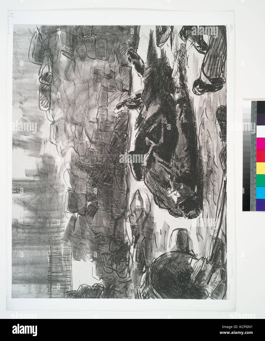 This artwork titled *Guerre civile* represents the theme of civil war ...