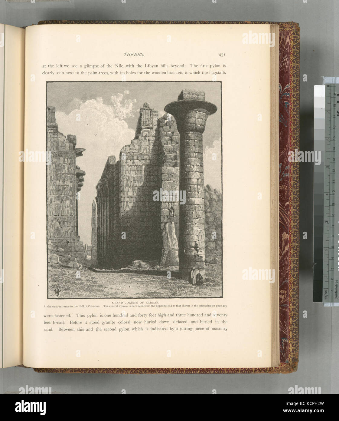 Grand column of Karnak. At the west entrance to the Hall of Columns ...