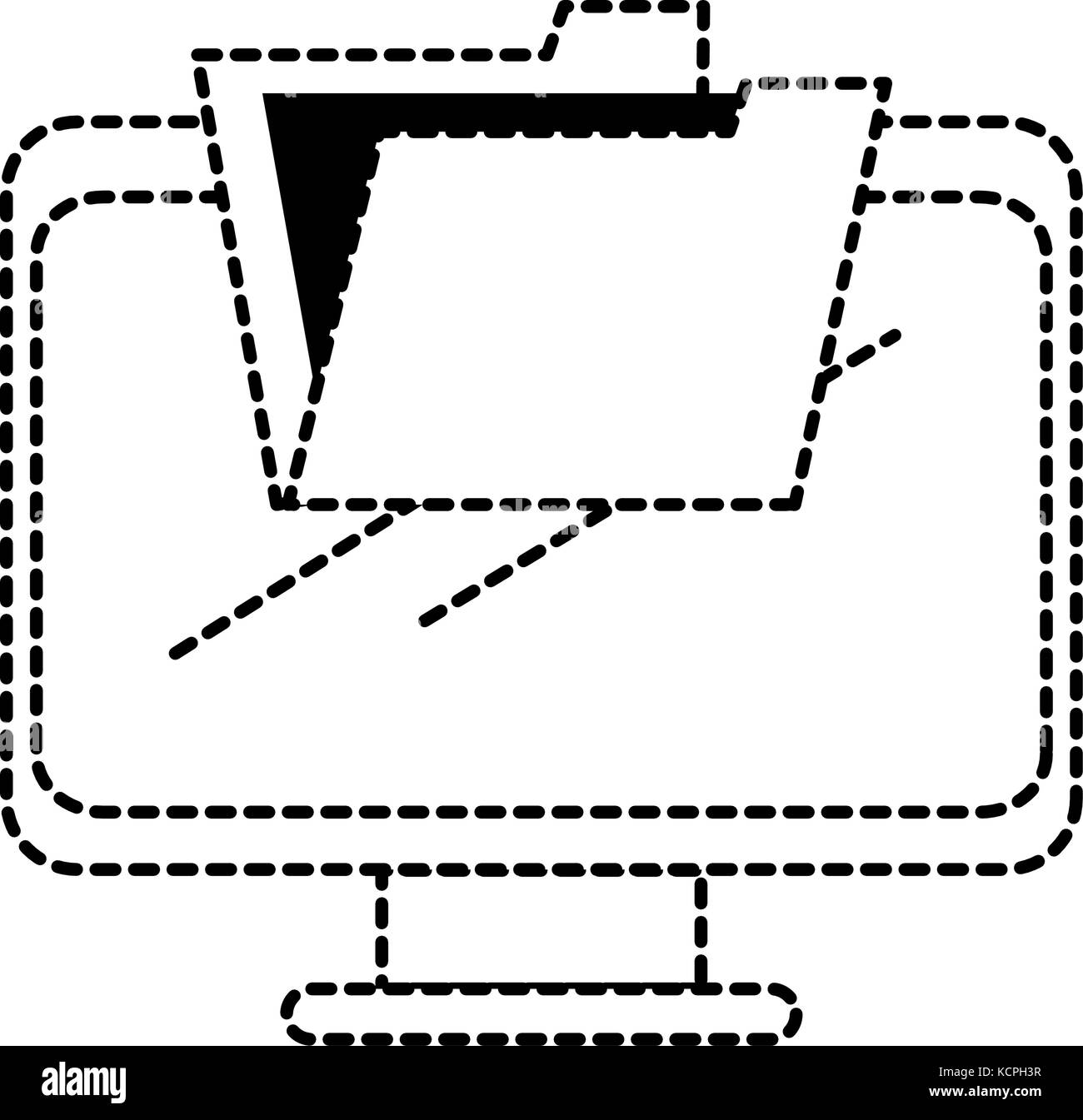 computer display with folder vector illustration design Stock Vector ...