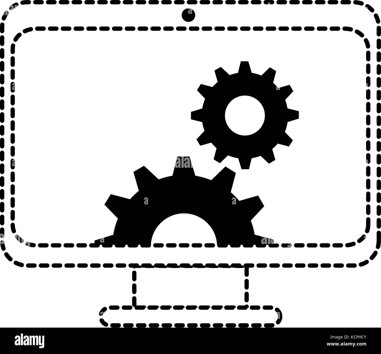 computer display with gears Stock Vector Image & Art - Alamy
