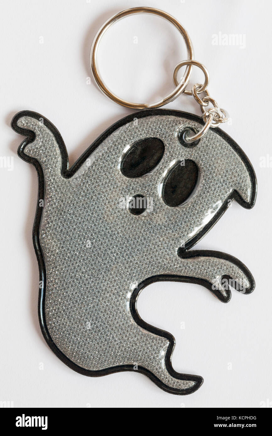 Reflective ghost keyring ready for Halloween isolated on white ...