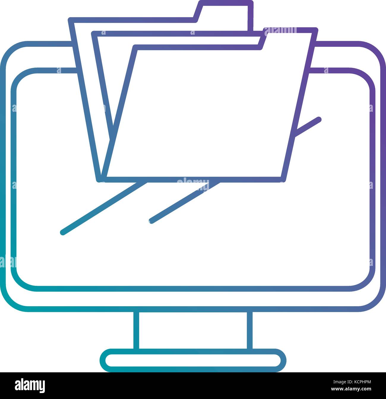 computer display with folder Stock Vector Image & Art - Alamy