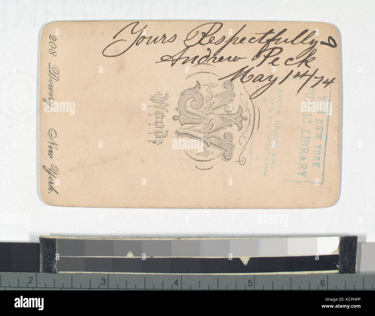 Andrew Peck, May 14 74, Yours respectfully Andrew Peck (NYPL b13537024 ...