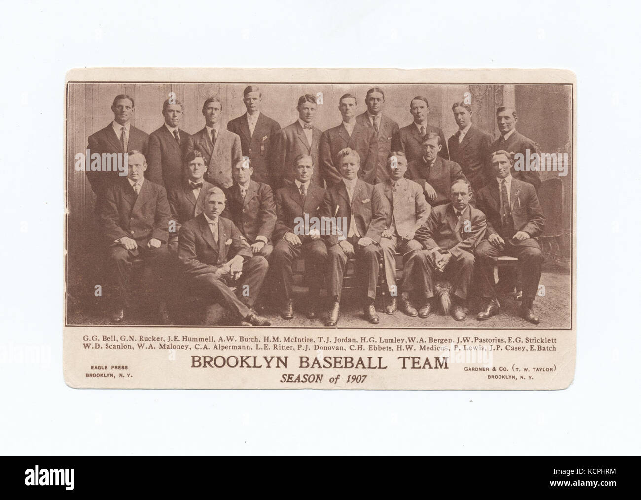 Brooklyn Baseball Club, 1907 (NYPL b13537024 56355 Stock Photo - Alamy