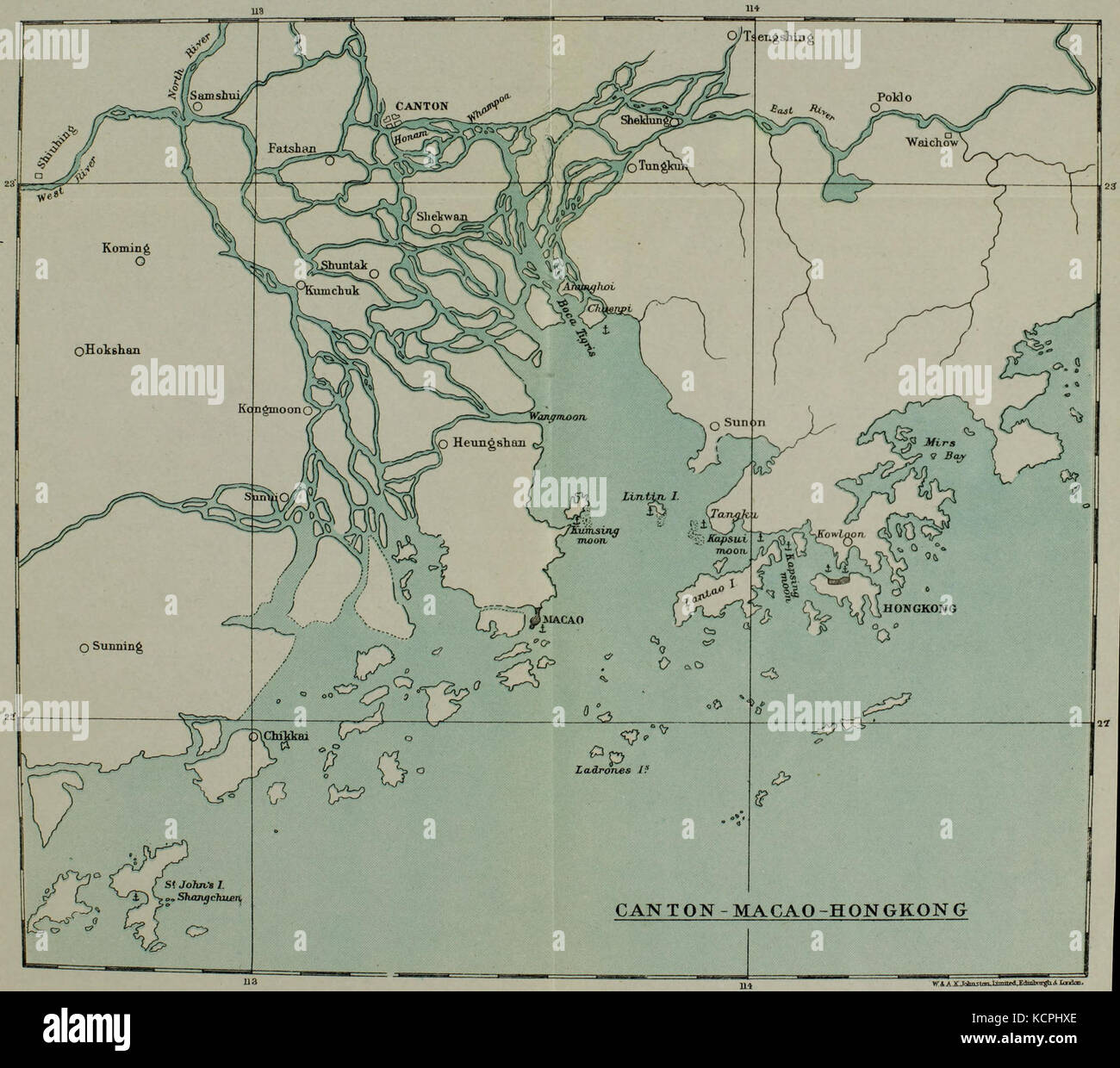 Old map of canton hi-res stock photography and images - Alamy