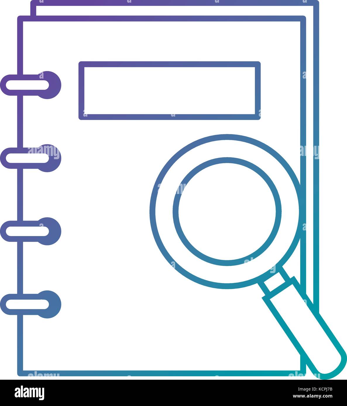note book with magnifying glass Stock Vector Image & Art - Alamy