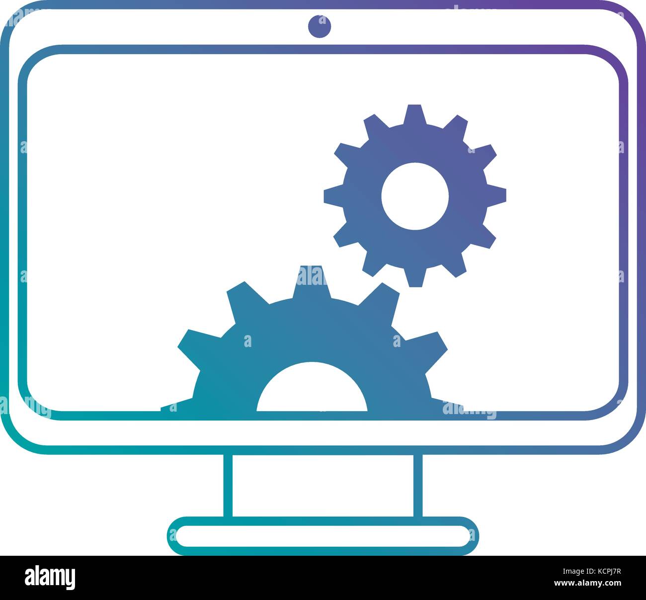 computer display with gears Stock Vector Image & Art - Alamy
