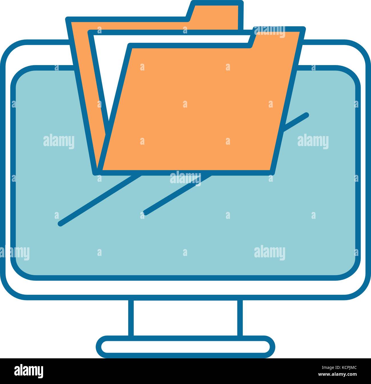 computer display with folder Stock Vector Image & Art - Alamy