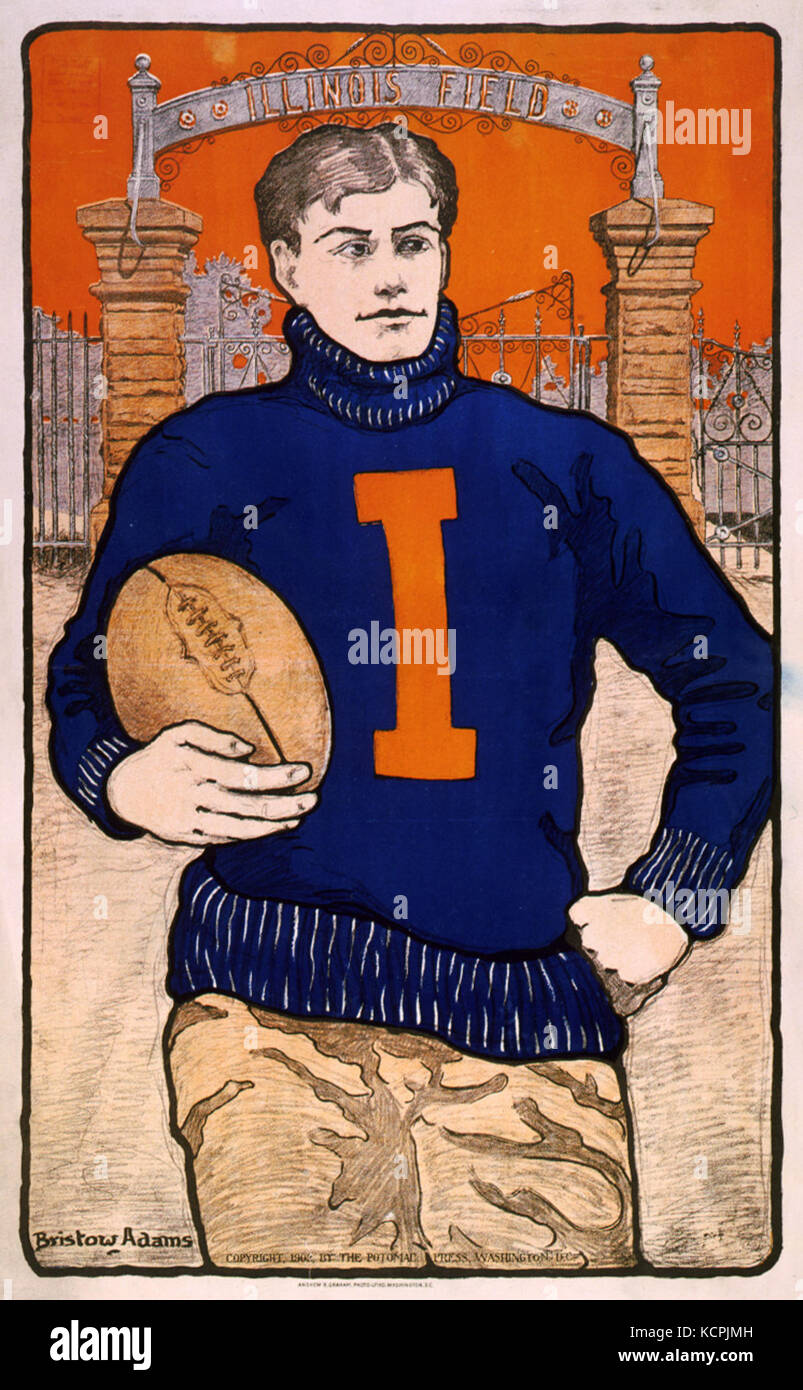 Bristow Adams, University of Illinois football player, 1902 Stock Photo ...
