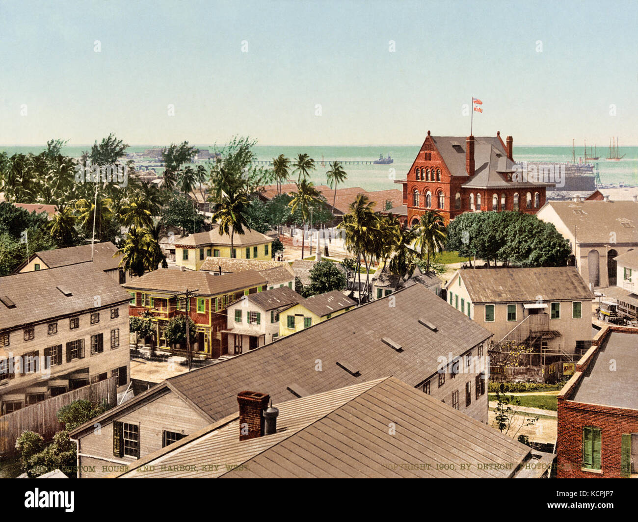 Custom House and harbor, Key West, Florida, 1900 Stock Photo - Alamy