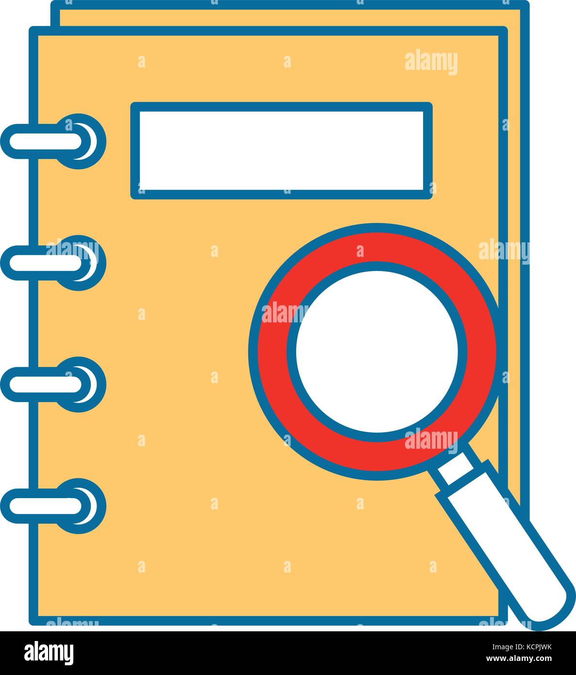 note book with magnifying glass Stock Vector Image & Art - Alamy