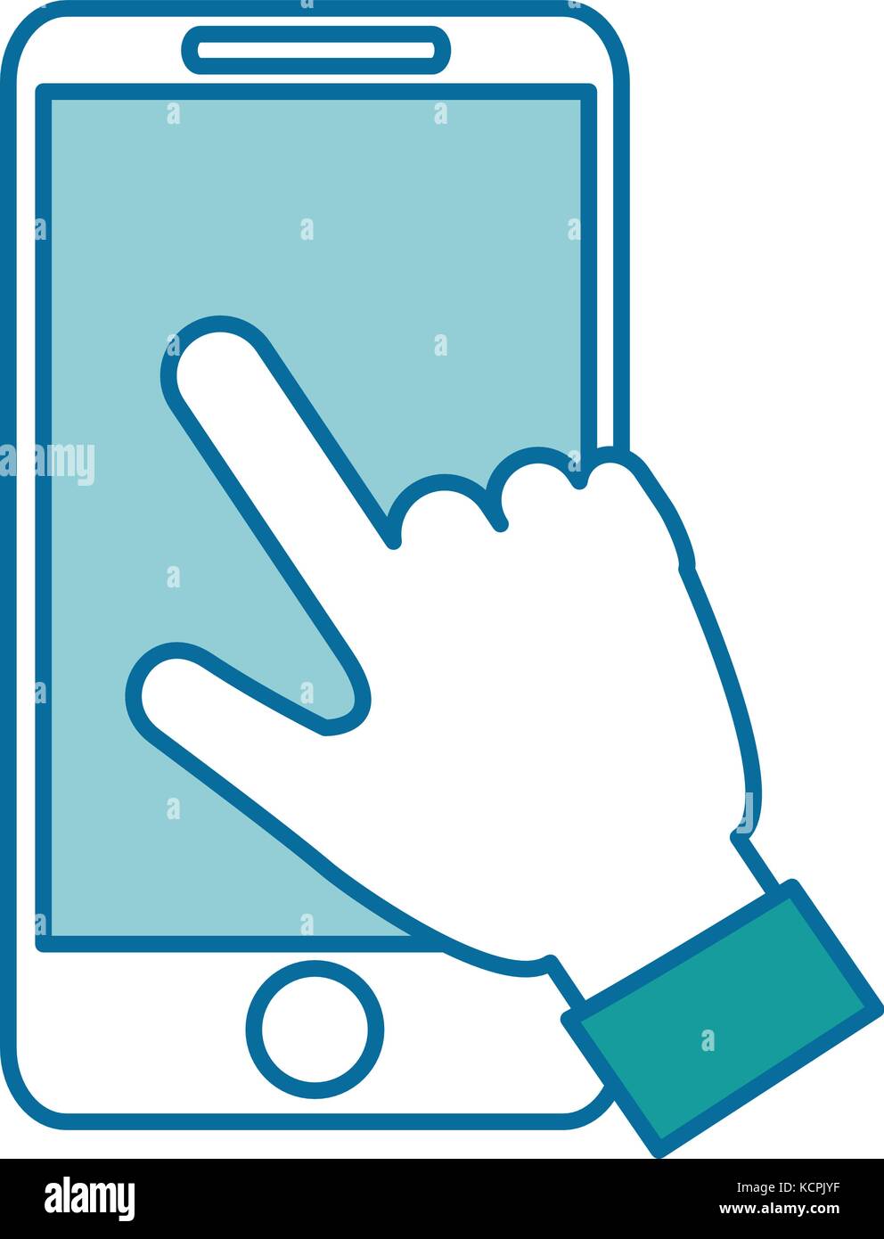 hand user with smartphone isolated icon Stock Vector Image & Art - Alamy