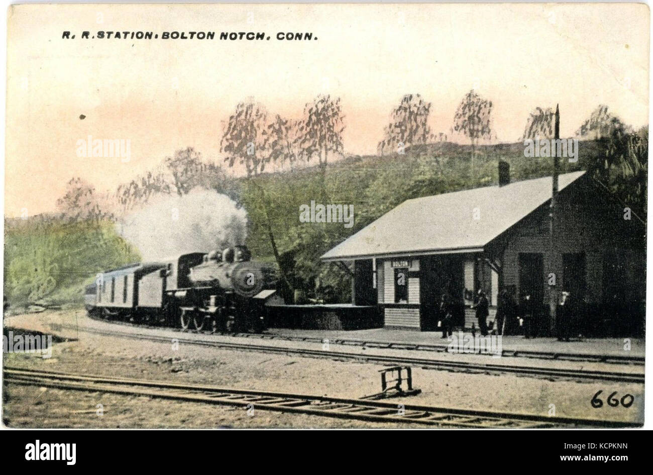 Bolton Notch station postcard Stock Photo - Alamy